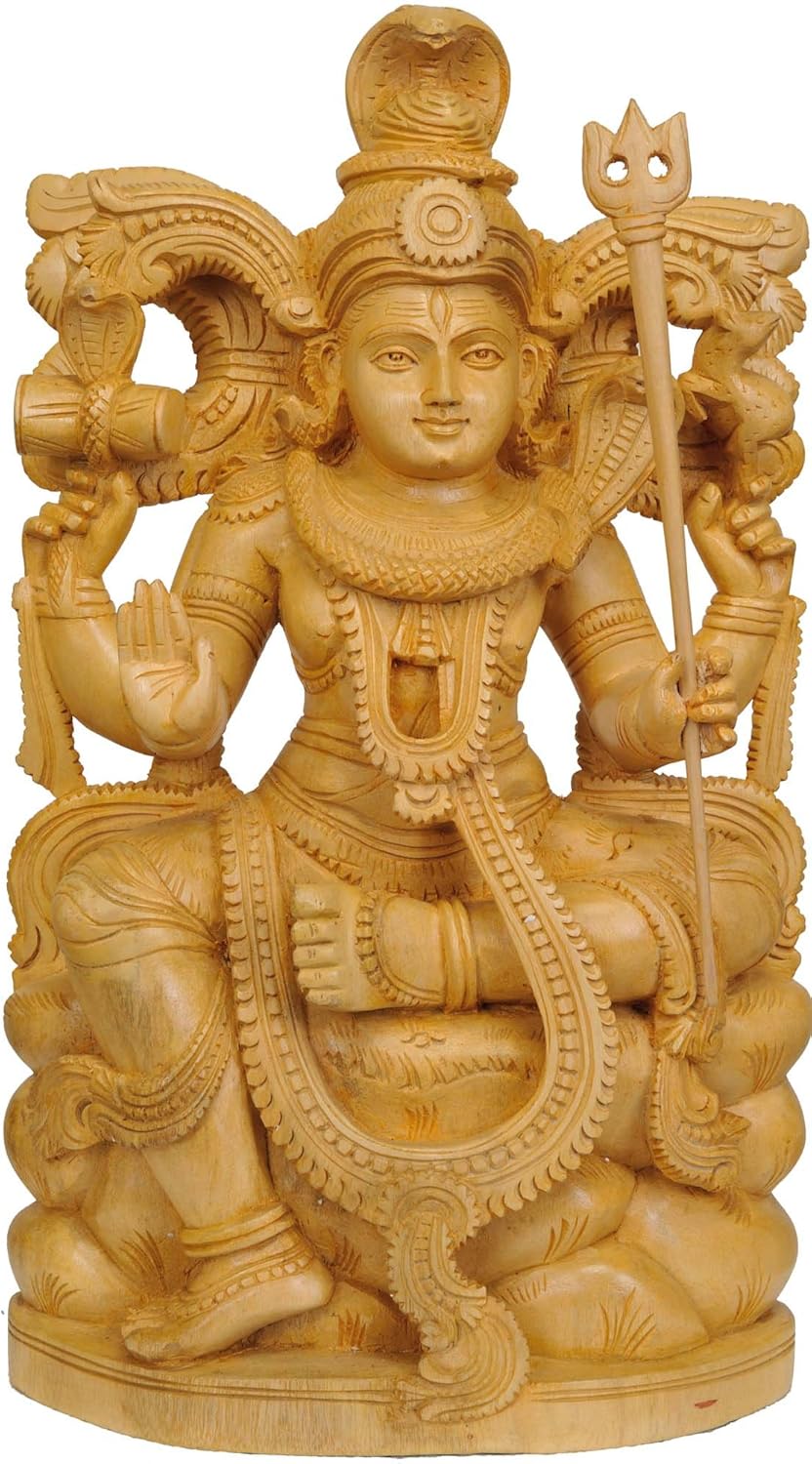 Exotic India Lord Shiva Seated On Mount Kailash White Cedar Wood From exotic-india-lord-shiva-seated-on-mount-kailash-white-cedar-wood-from