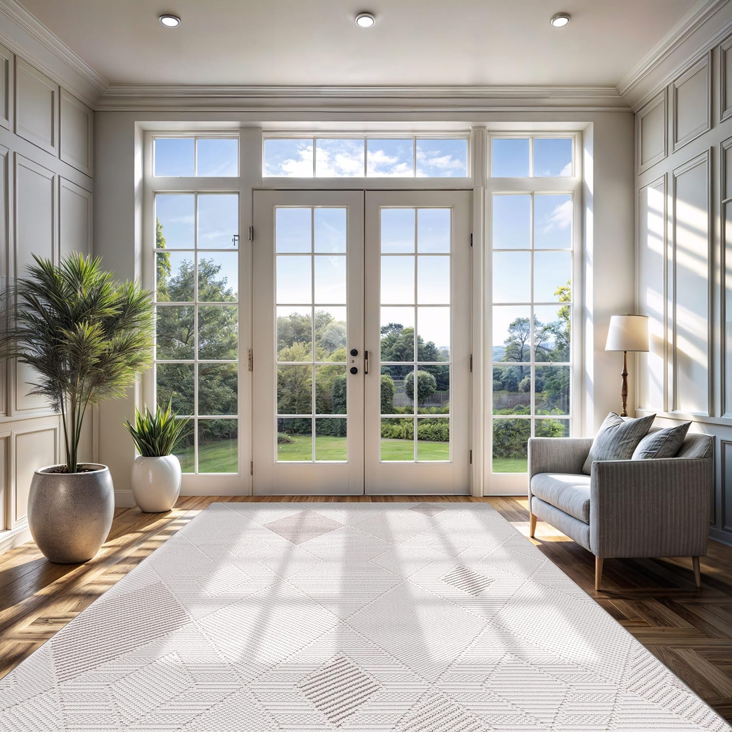 Amazon.com: CAMILSON Micro Loop Rug 8x10 Modern Luxury Geometric ...