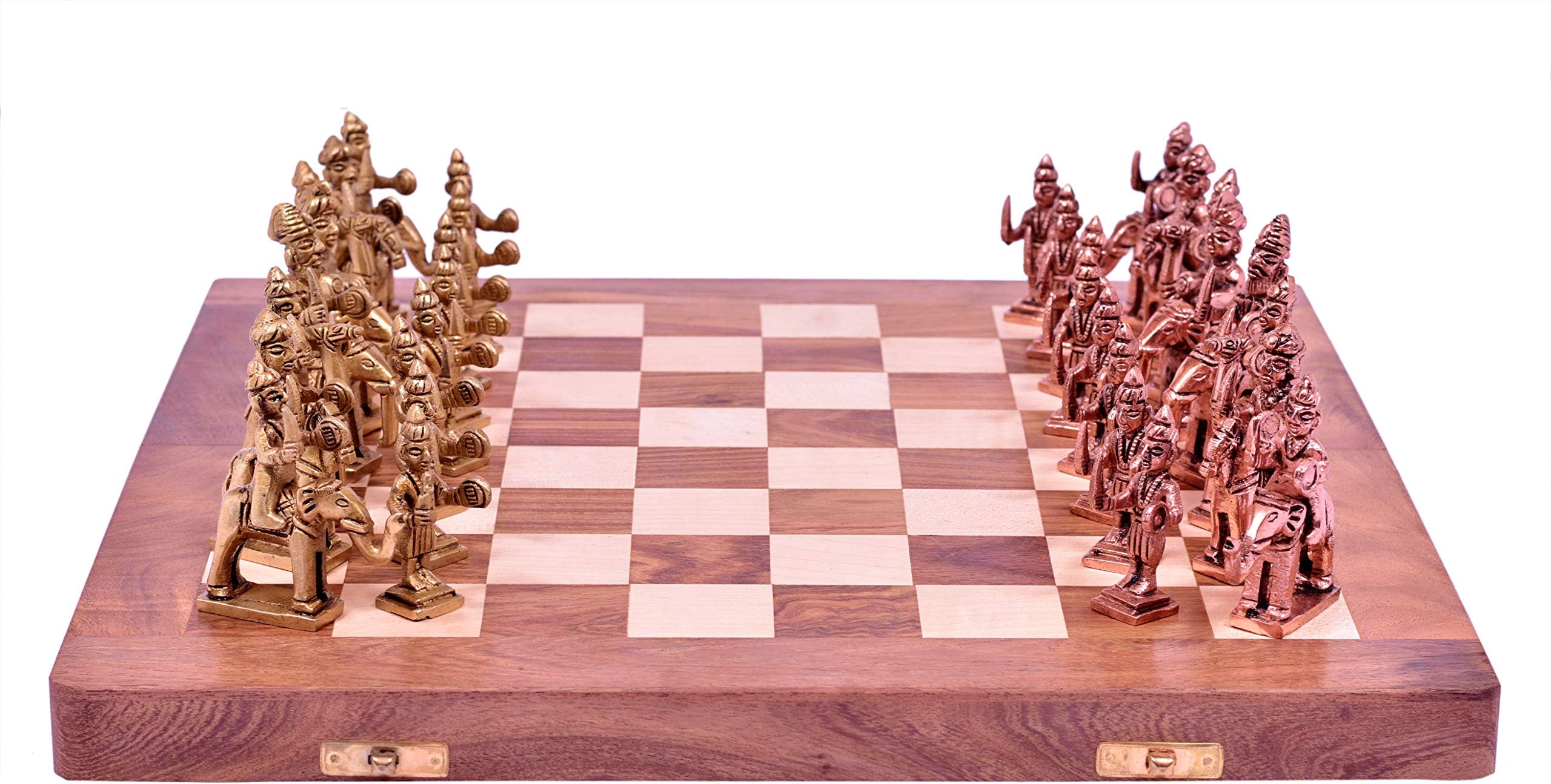 Buy STATUESOLUTION RAJASTHANI Metal Unique Handmade Royal Brass Chess ...