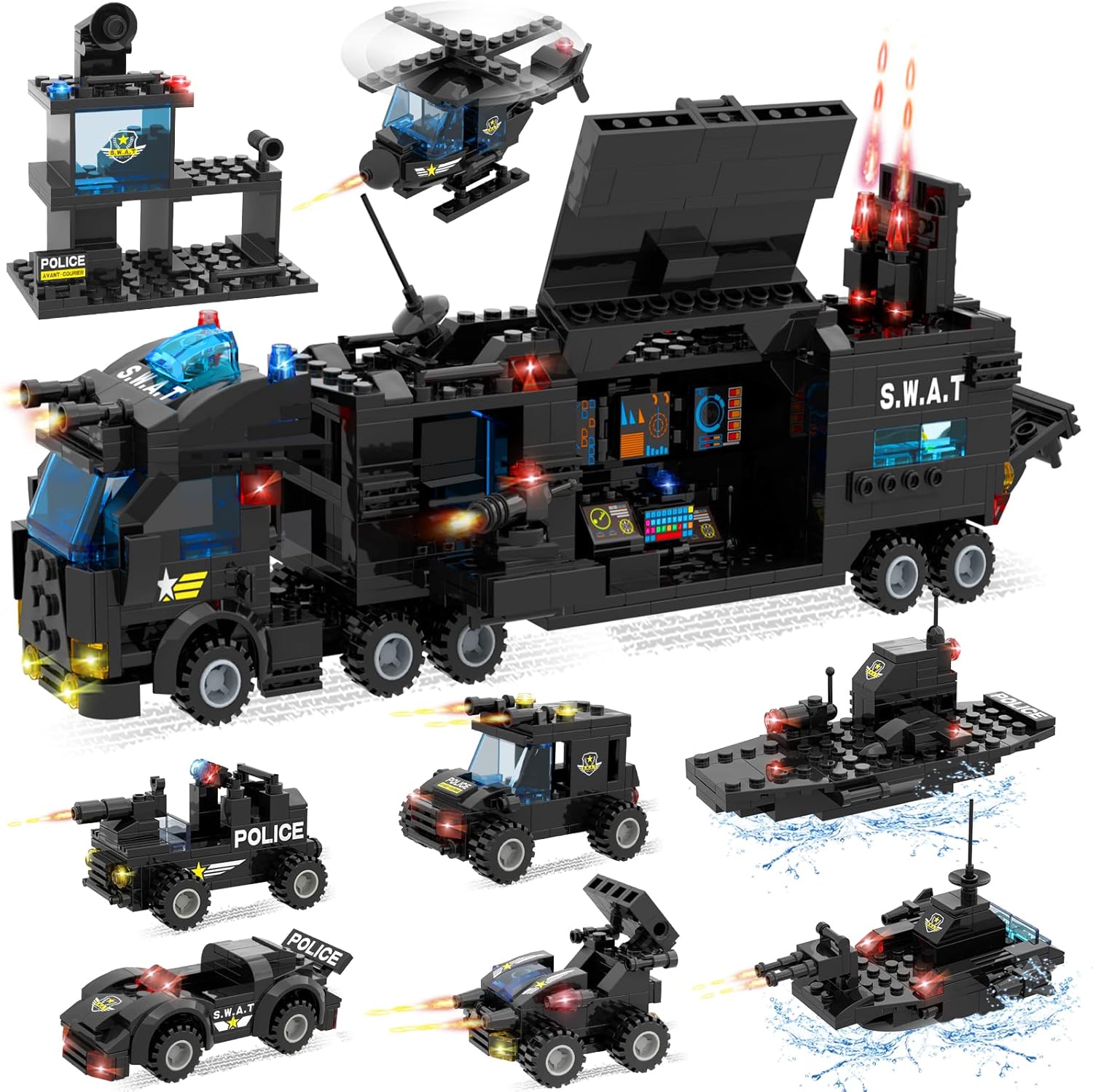 25 in 1 City Police Station Set,City Police Mobile Command Toys with ...