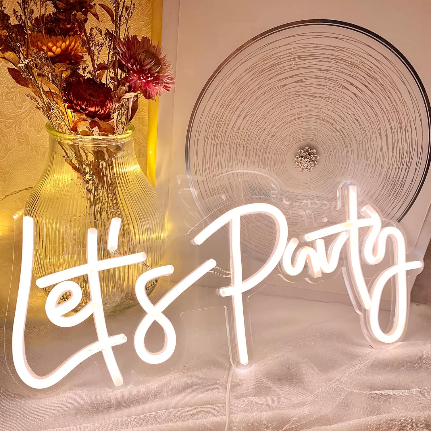 Amazon.com : LIFETWINKLES Let’s Party Neon Sign, Let’s Party LED Neon ...