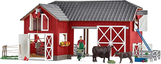 Amazon.com: Schleich Farm Animal Toys and Playsets - Farm World Red ...
