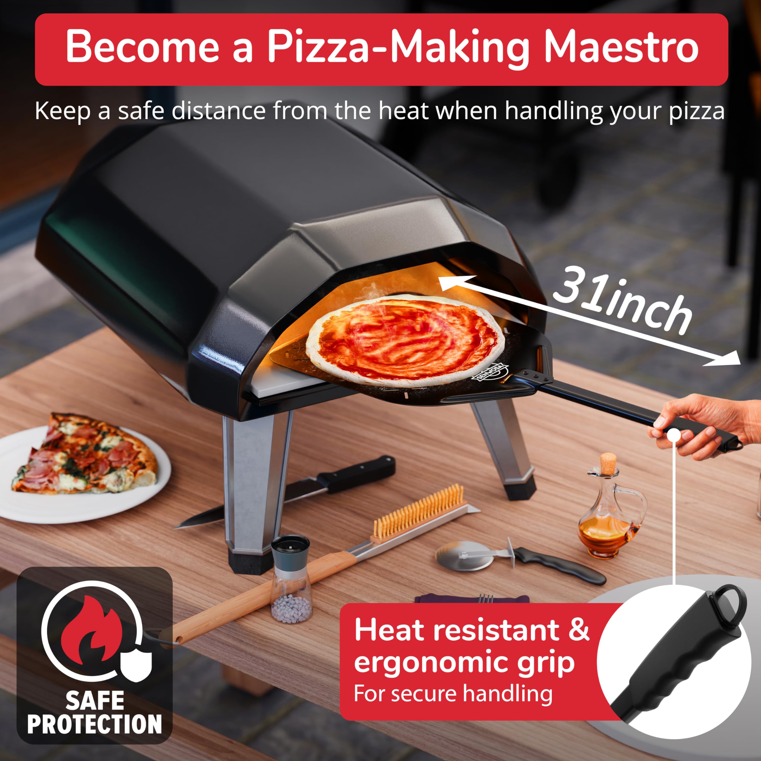 Snapklik.com : Senwosa Non Stick Pizza Peel 14 Inch - Perforated Pizza ...