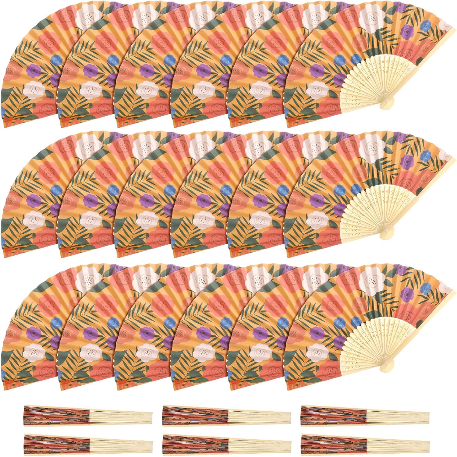 Amazon.com: Maitys 24 Pcs Havana Nights Paper Fans Tropical Nights ...