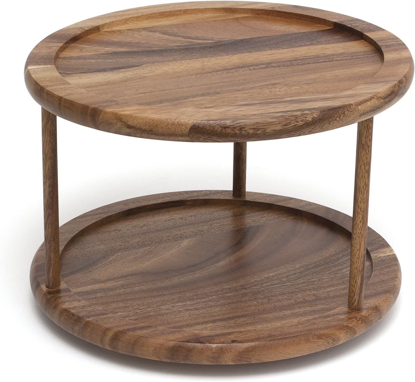 Amazon.com: Lipper International 2 Tier 10" Acacia Durable Turn Table ...