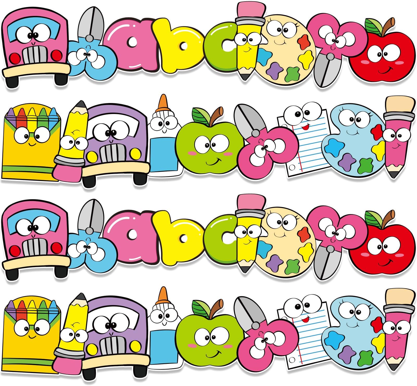 Amazon.com: Whaline 69Ft Back to School Bulletin Board Borders Colorful ...