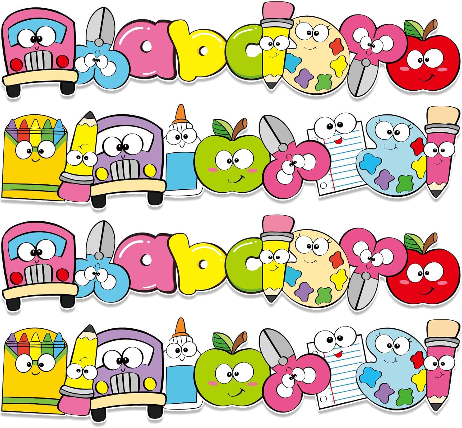 Amazon.com: Whaline 69Ft Back to School Bulletin Board Borders Colorful ...