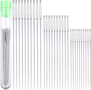 Amazon.com: 30 Large Eye Stitching Needles 1.6'' to 2.4'' Sizes Big Eye ...