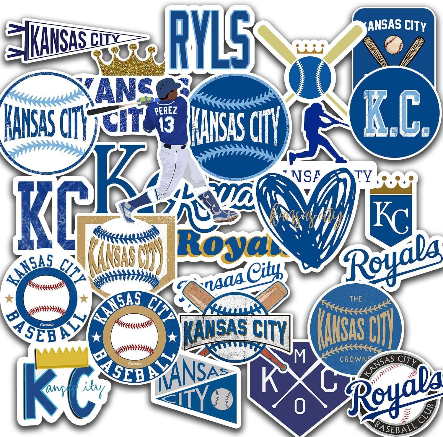 Amazon.com: 50 PCS American Baseball Stickers for Water Bottle, Laptop ...