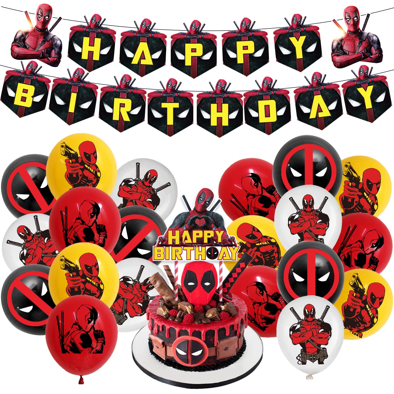 Deedpool Birthday Party Supplies Deedpool Party Decorations With ...
