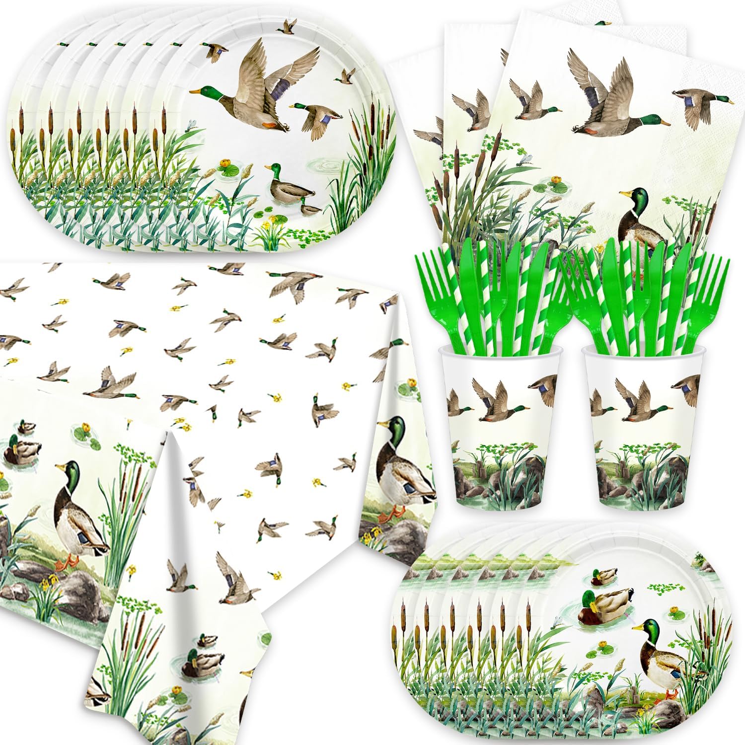 Amazon.com: 141Pcs Mallard Duck Birthday Decorations Hunting Ducks ...