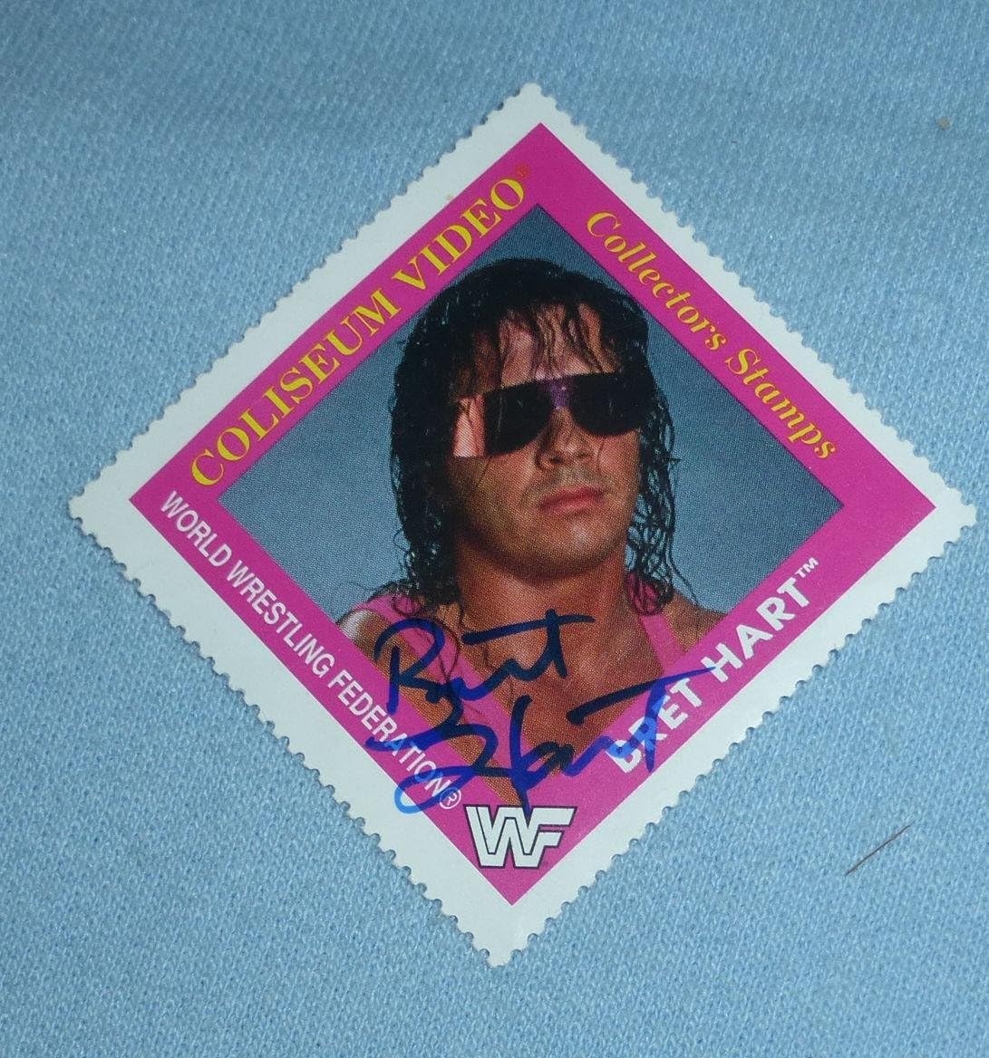 Bret Hart Signed WWF 1993 Coliseum Video Collector's Stamp Card WWE ...