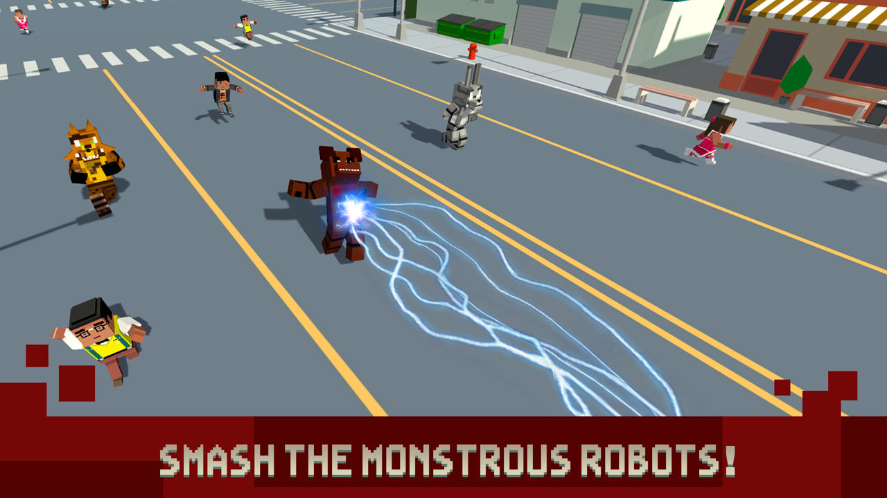 Cube Pizzeria Robot Smash 3D: Angry Animal Animatronic World Tapping ...