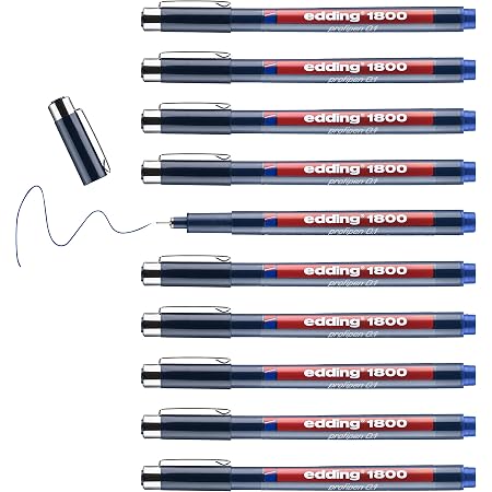 edding 1800 profipen - black - 10 pens - line width 0.5 mm - fineliner ...
