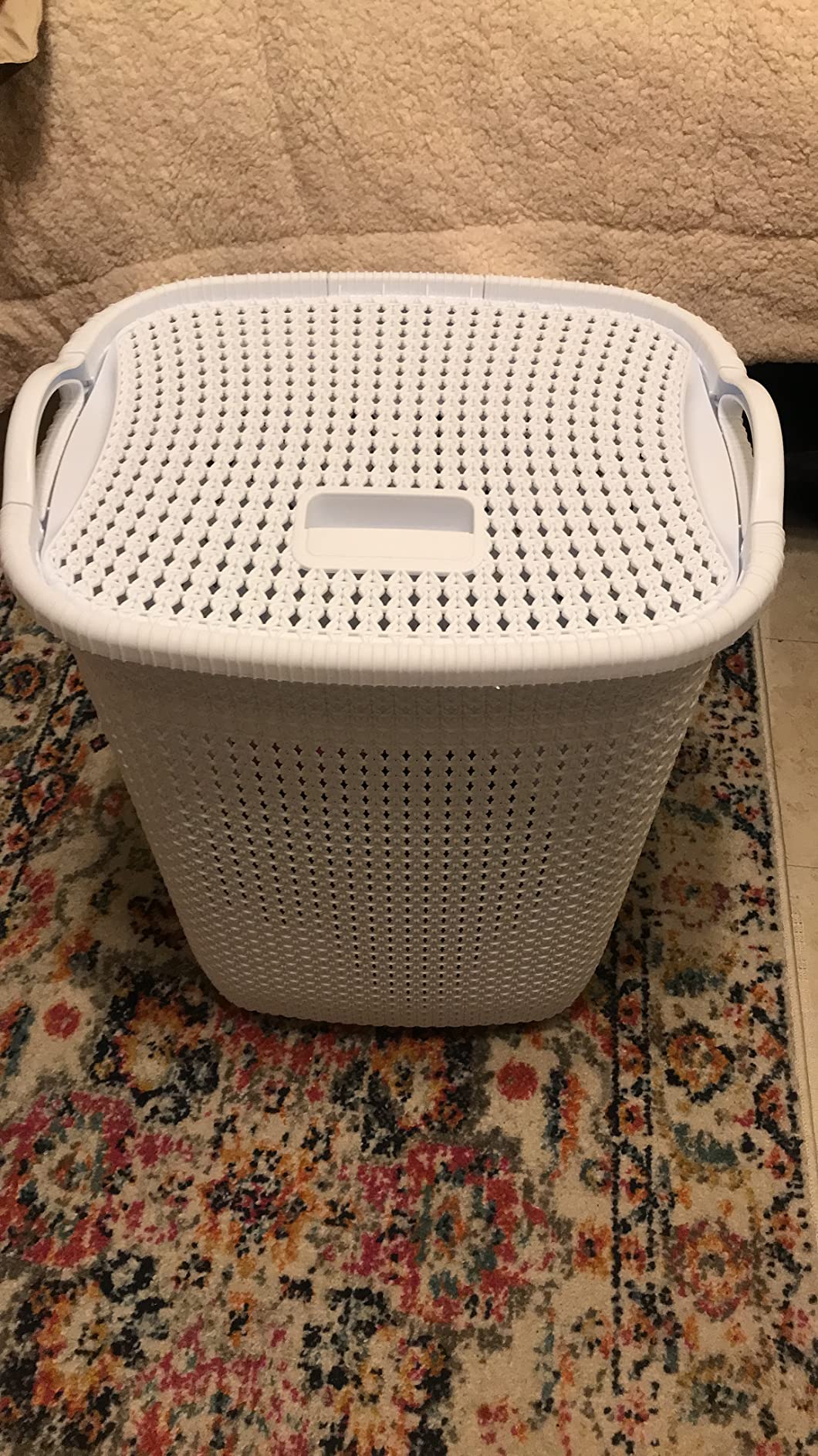 Amazon.com: UNIWARE 65 Liter Knit Design Clothes Hamper Laundry Basket ...