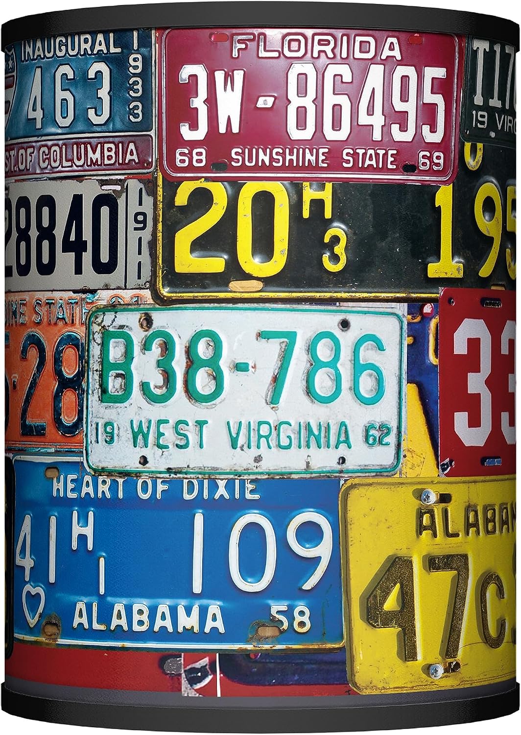 Vintage License Plates Shade Lamps for nightstand, Lamp for Bedroom ...