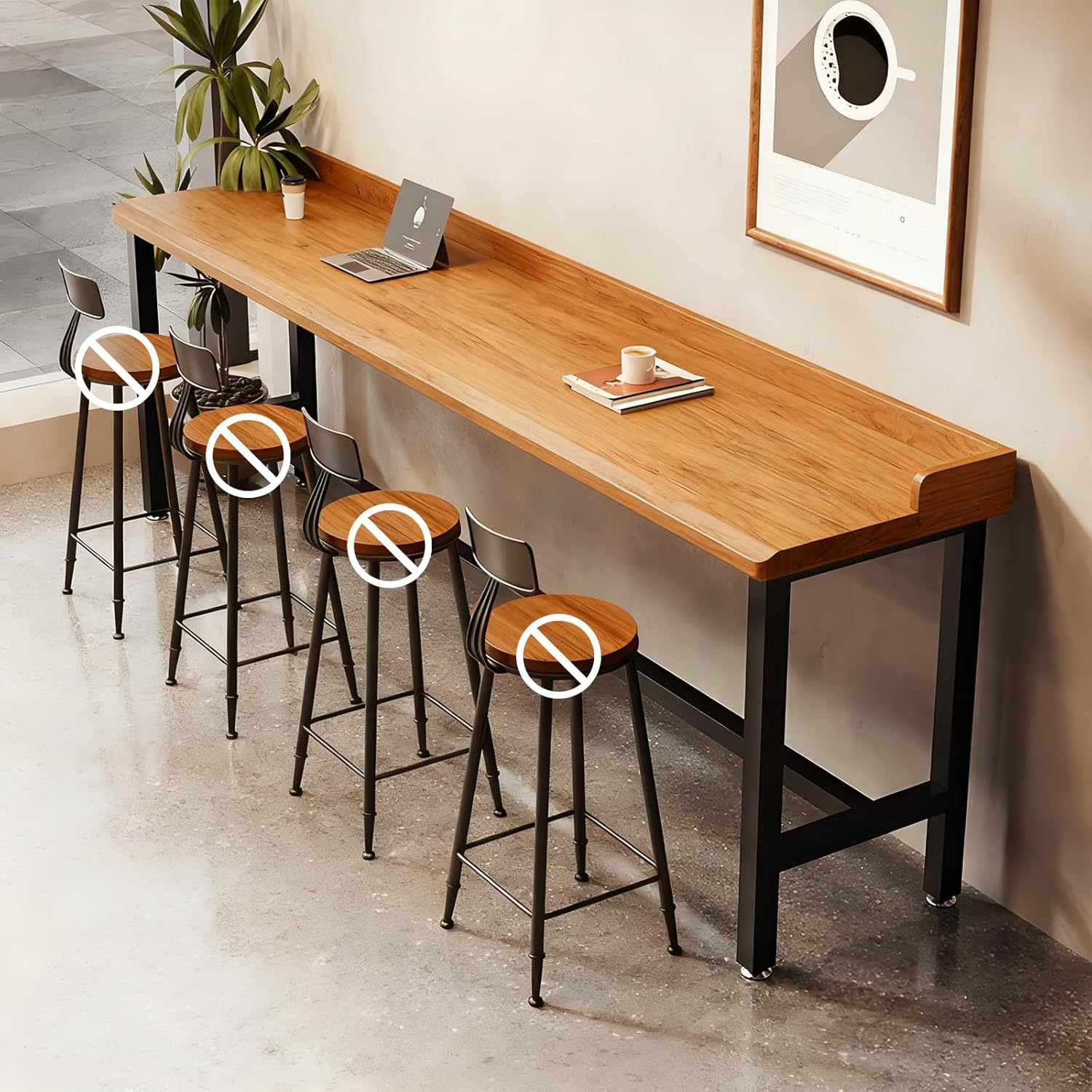 Amazon.com: OQTUHWM Bar Table, Solid Wood High Top Table, Industrial ...