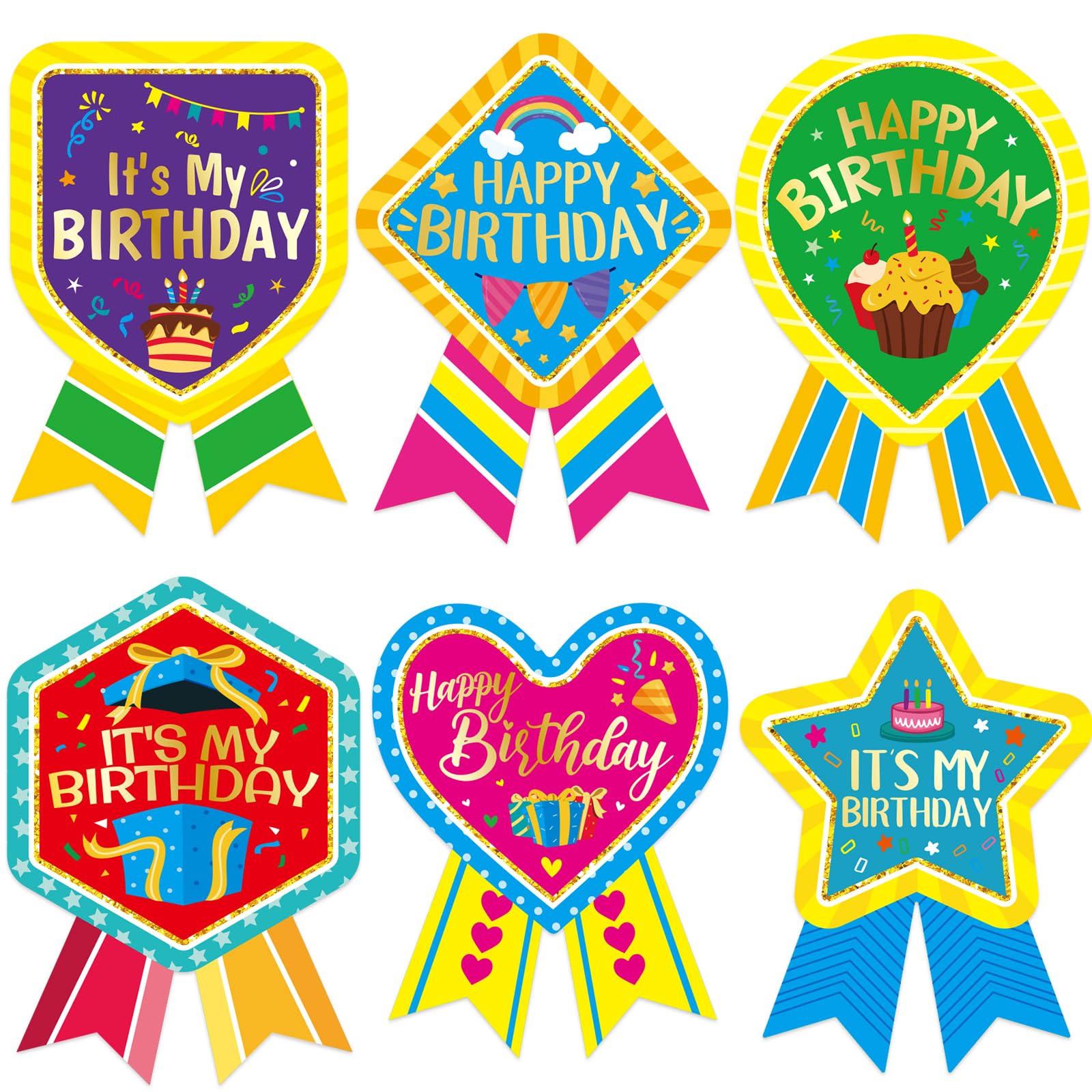 Amazon.com: Birthday Badge Stickers Happy Birthday Stickers for Kids It ...