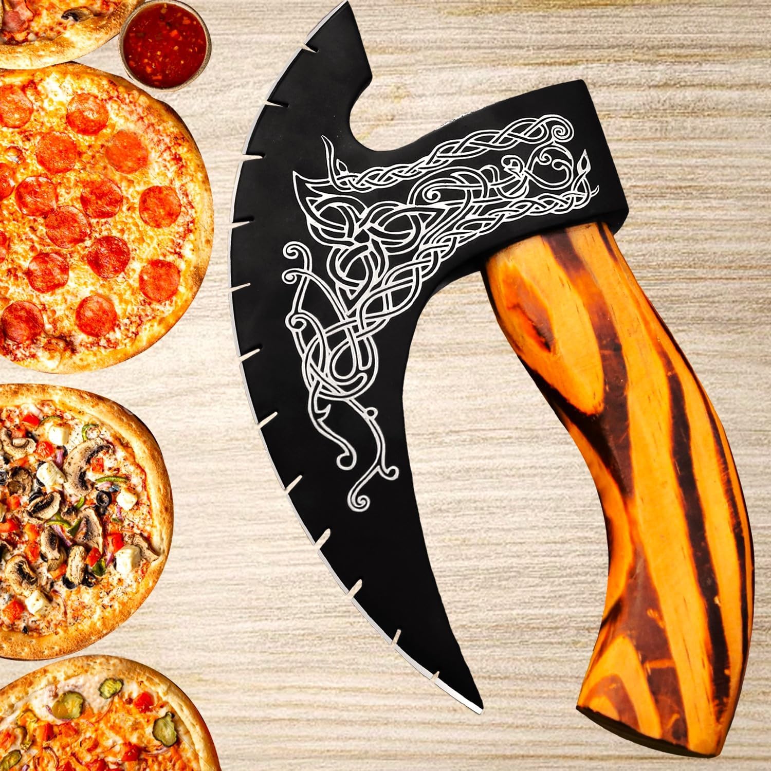 Amazon.com: Professional Handmade Viking Steel Pizza Cutter Axe - Pizza ...