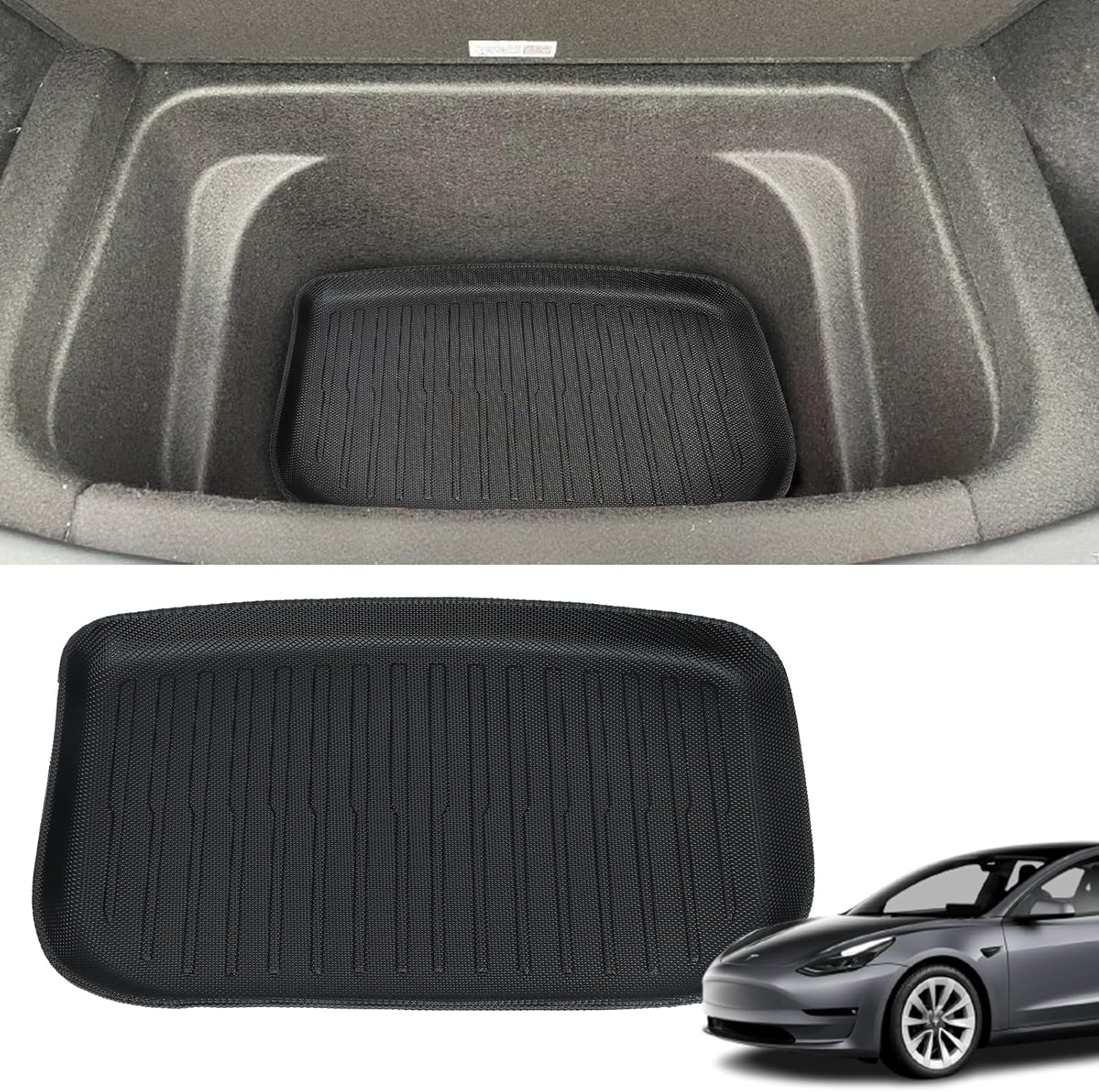 Amazon.com: BLACKHORSE-RACING Rear Storage Box Mat Fit for Tesla Model ...