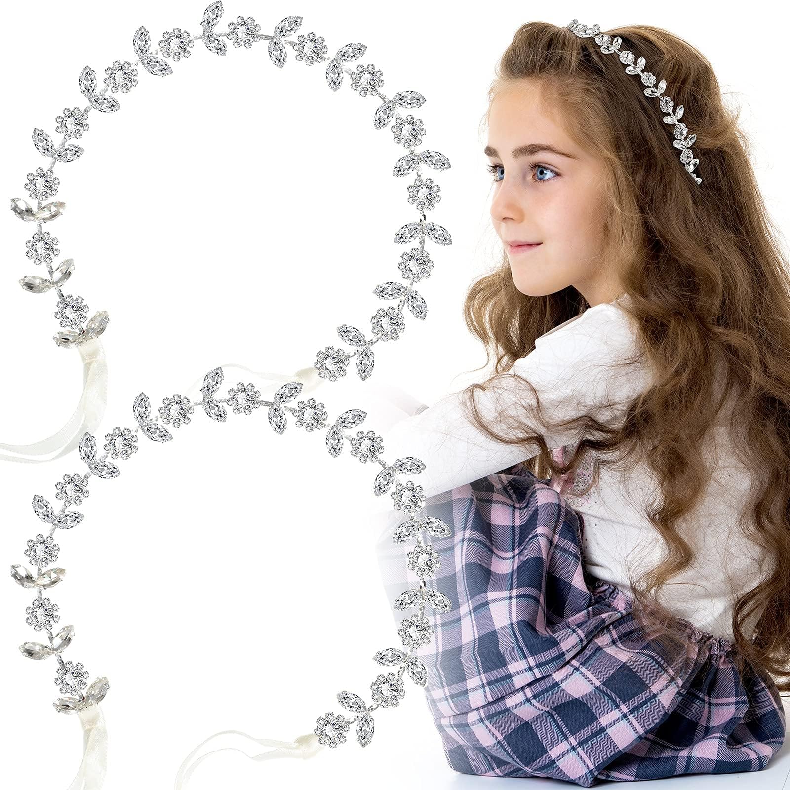 Amazon.com : Denifery Flower Girl Rhinestone Crystal Headband Baby ...