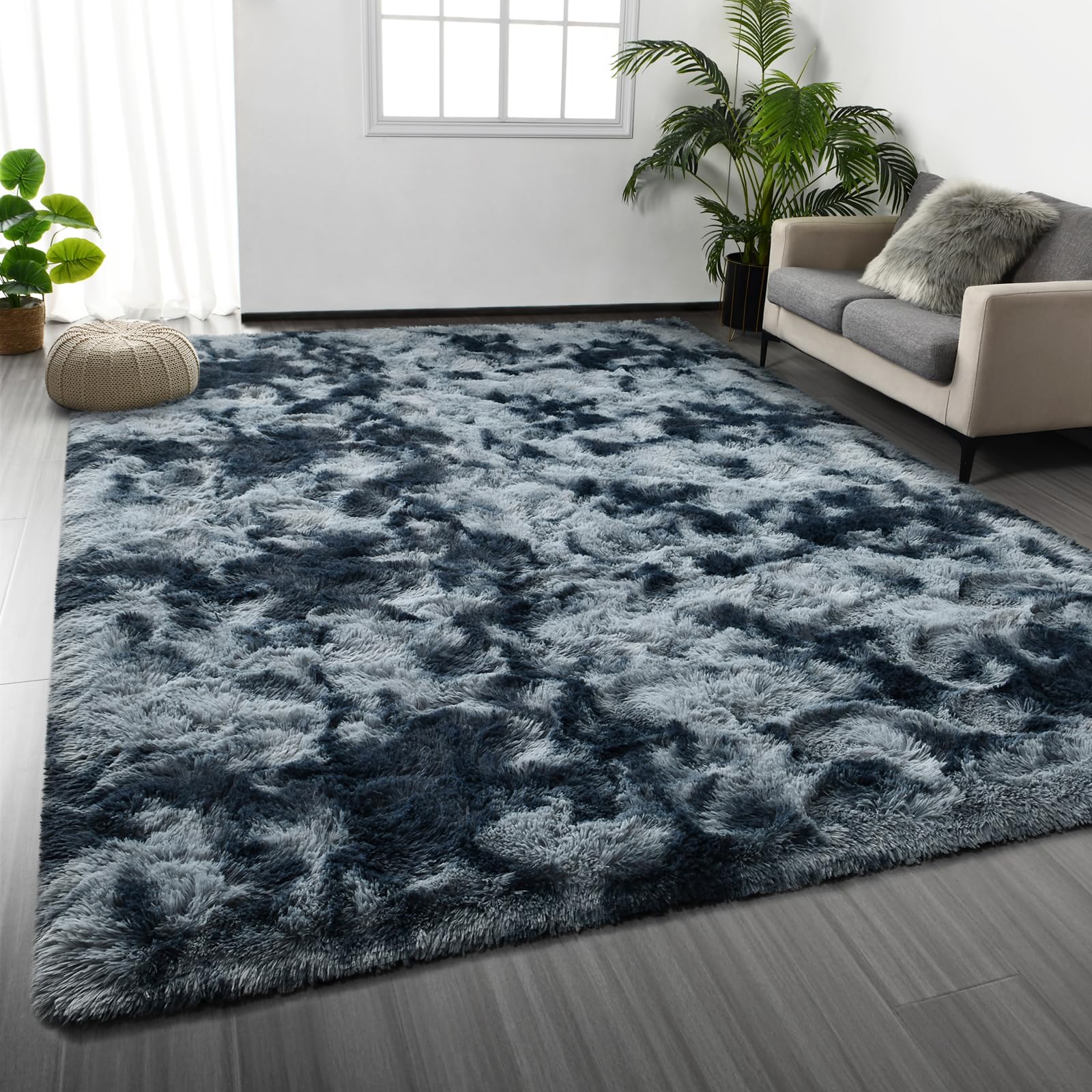 Amazon.com: Deerhoo Large Shag Area Rugs 8 x 10, Tie-Dyed Plush Fuzzy ...