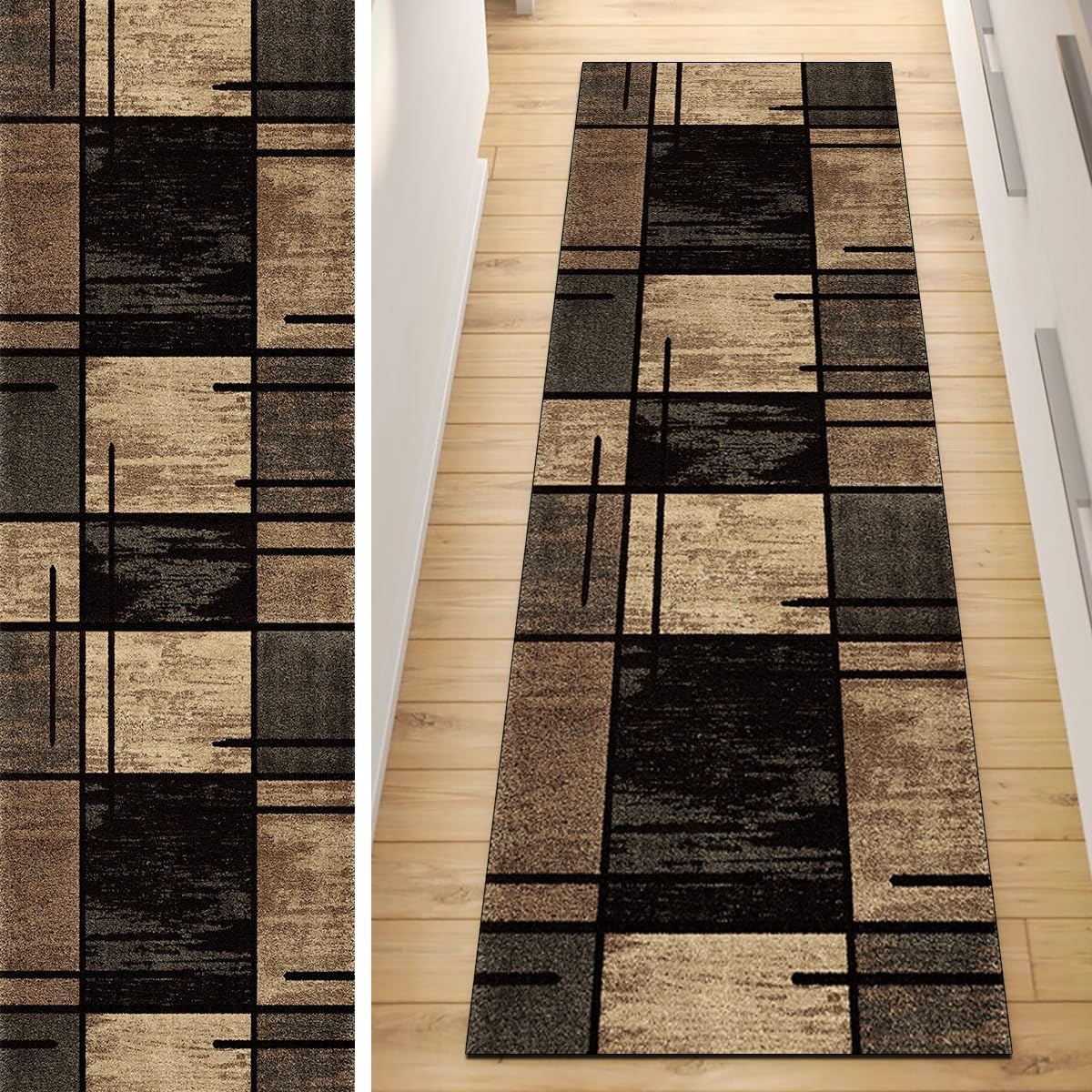 Amazon.com: Carpet Runner Non Slip Runner Rug for Hallway Brown 2'x8 ...