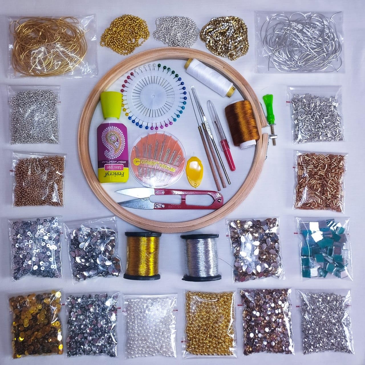 KOLUR Groups - Embroidery kit/Aari Work Set for Beginners (33 Items ...