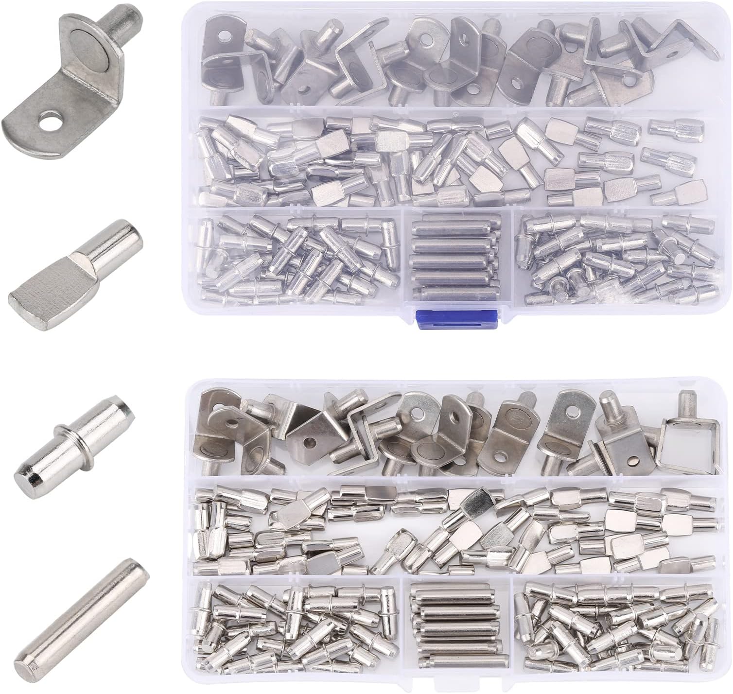 DYWISHKEY 4 Styles Shelf Pins Kit, Nickel Plated Shelf Bracket Pegs ...