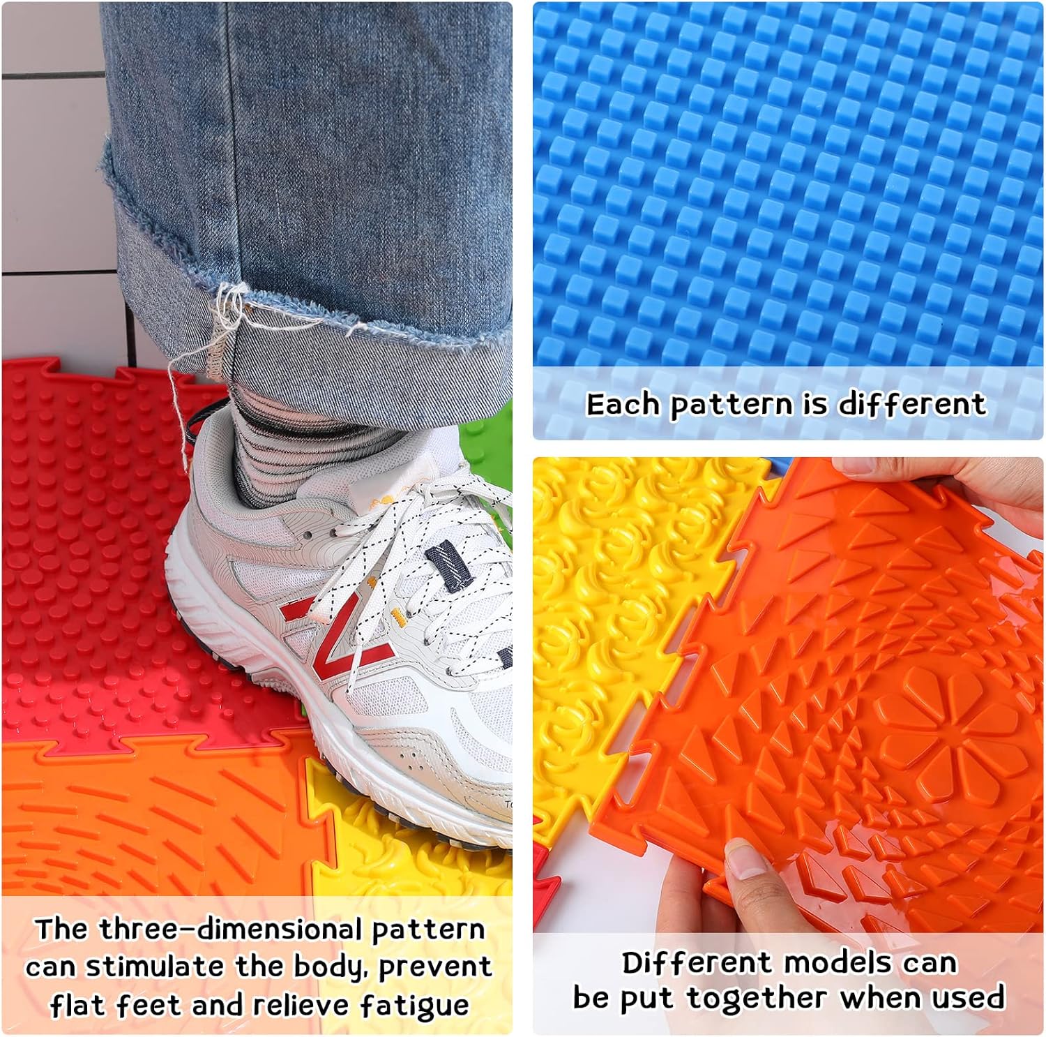 Maitys 7 Pcs Sensory Mat for Autistic Children Massage Game Mats ...