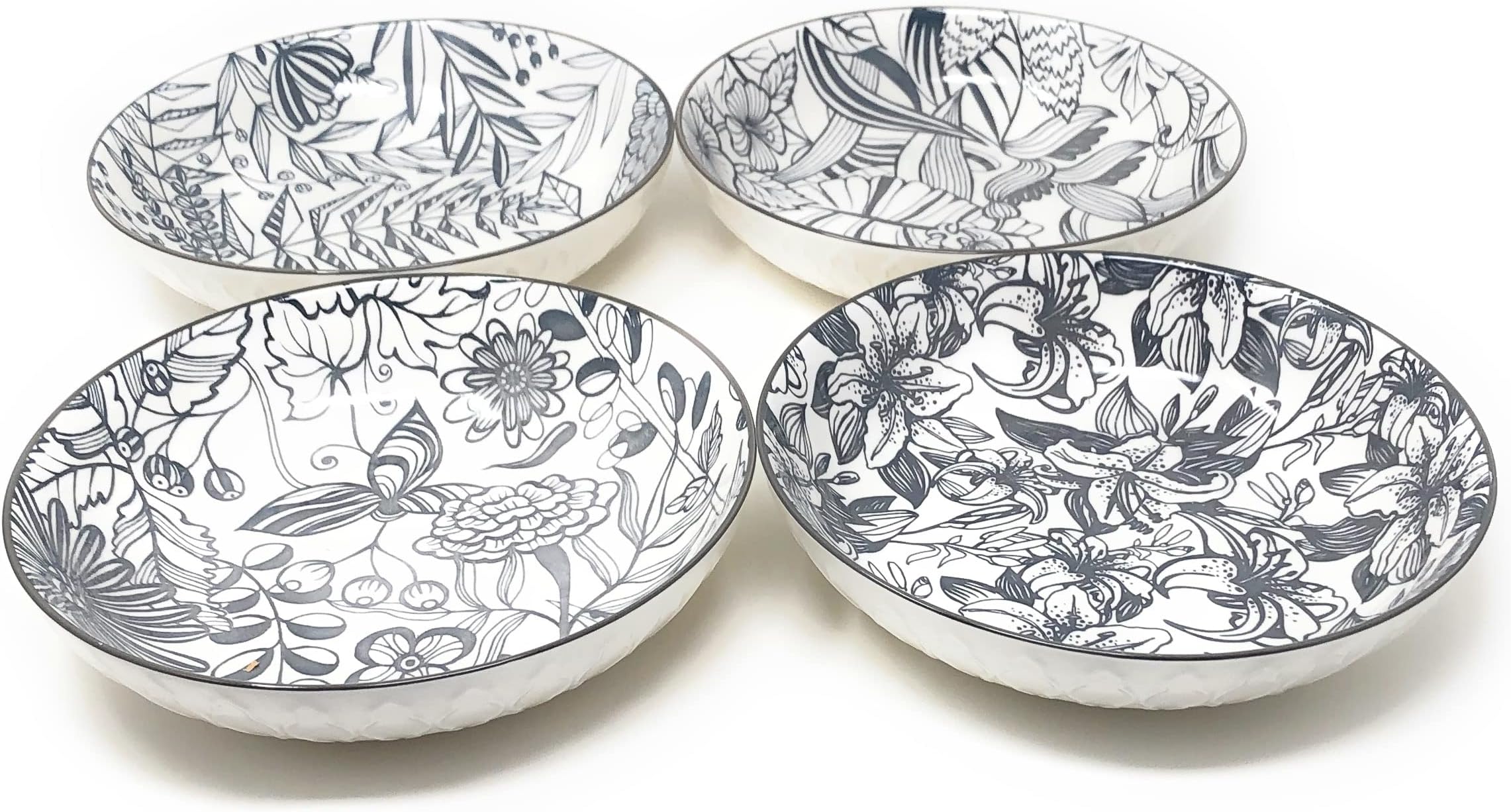 Amazon.com: Signature Housewares Pad Print Set of 4 Assorted Bowls 6 ...