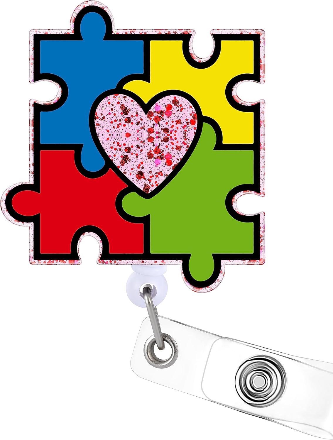 Amazon.com : Autism Awareness Badge Reel Holder Retractable with ID ...