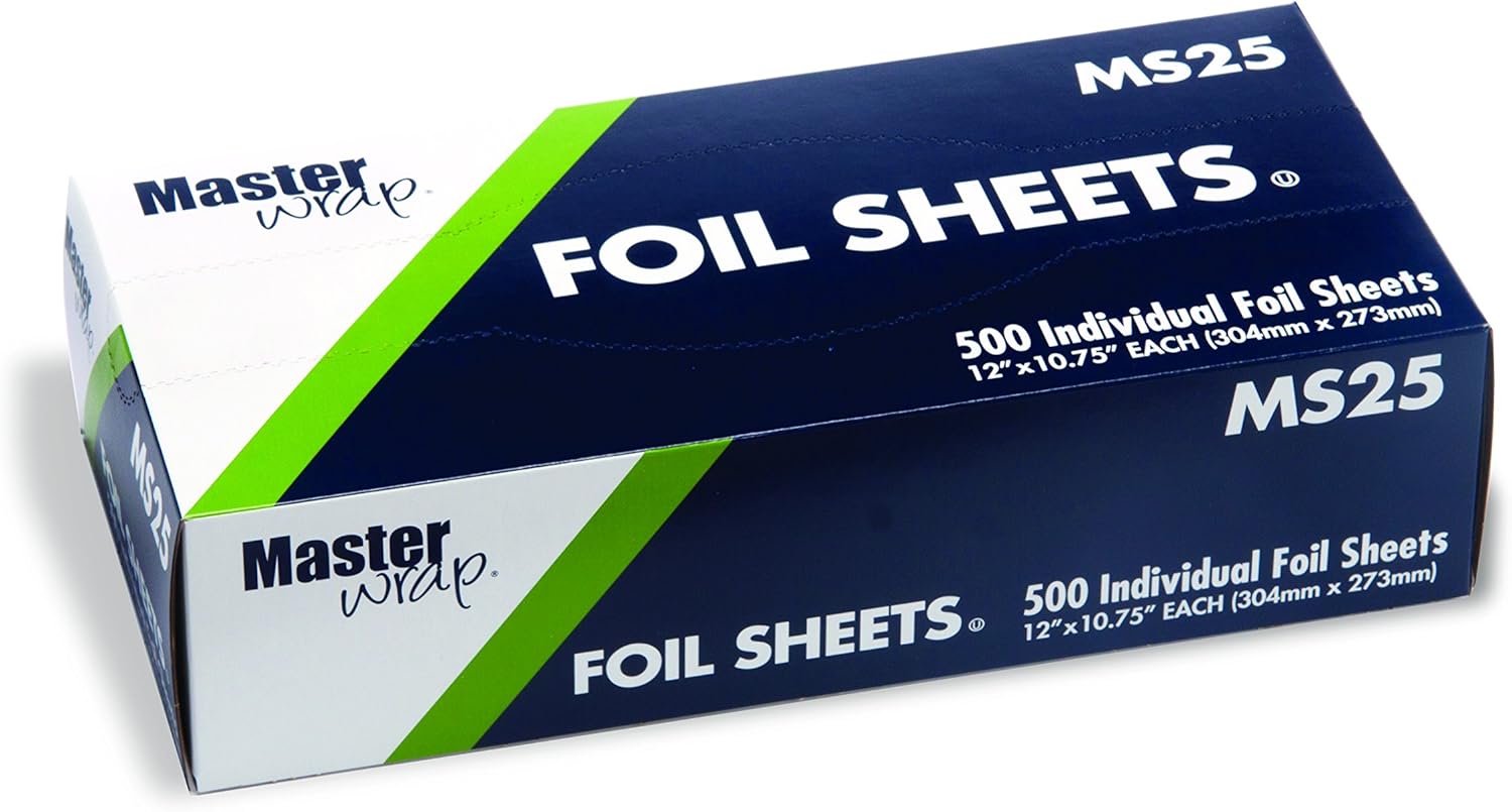 Amazon.com: Masterwrap Interfolded Foil Sheets 12" x 10.75" 500/CT-6/CT ...