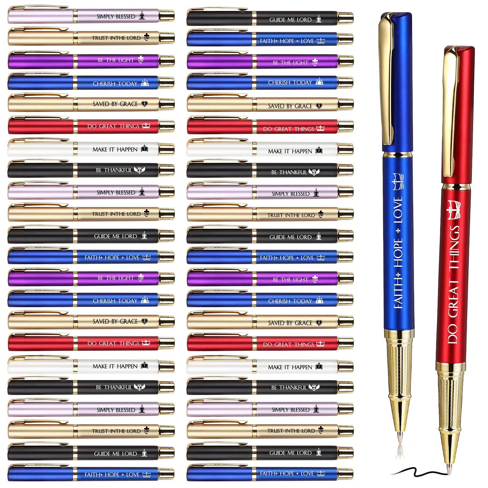 Amazon.com : Fuutreo 50 Pcs Christian Pen Bible Verse Pen Gifts for Men ...