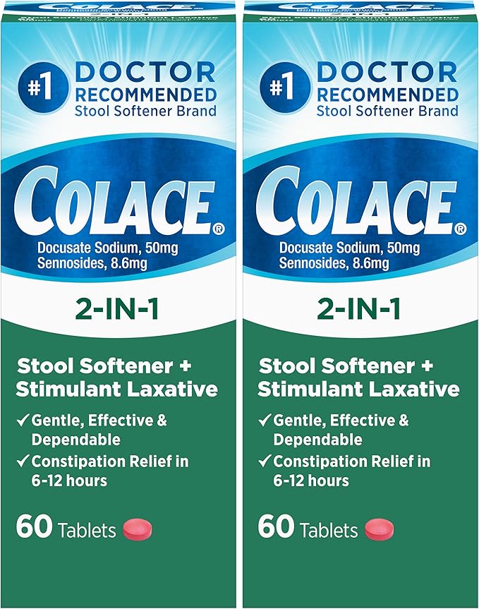 Amazon.com: Colace 2-in-1 Stool Softener Plus Stimulant Laxative for ...