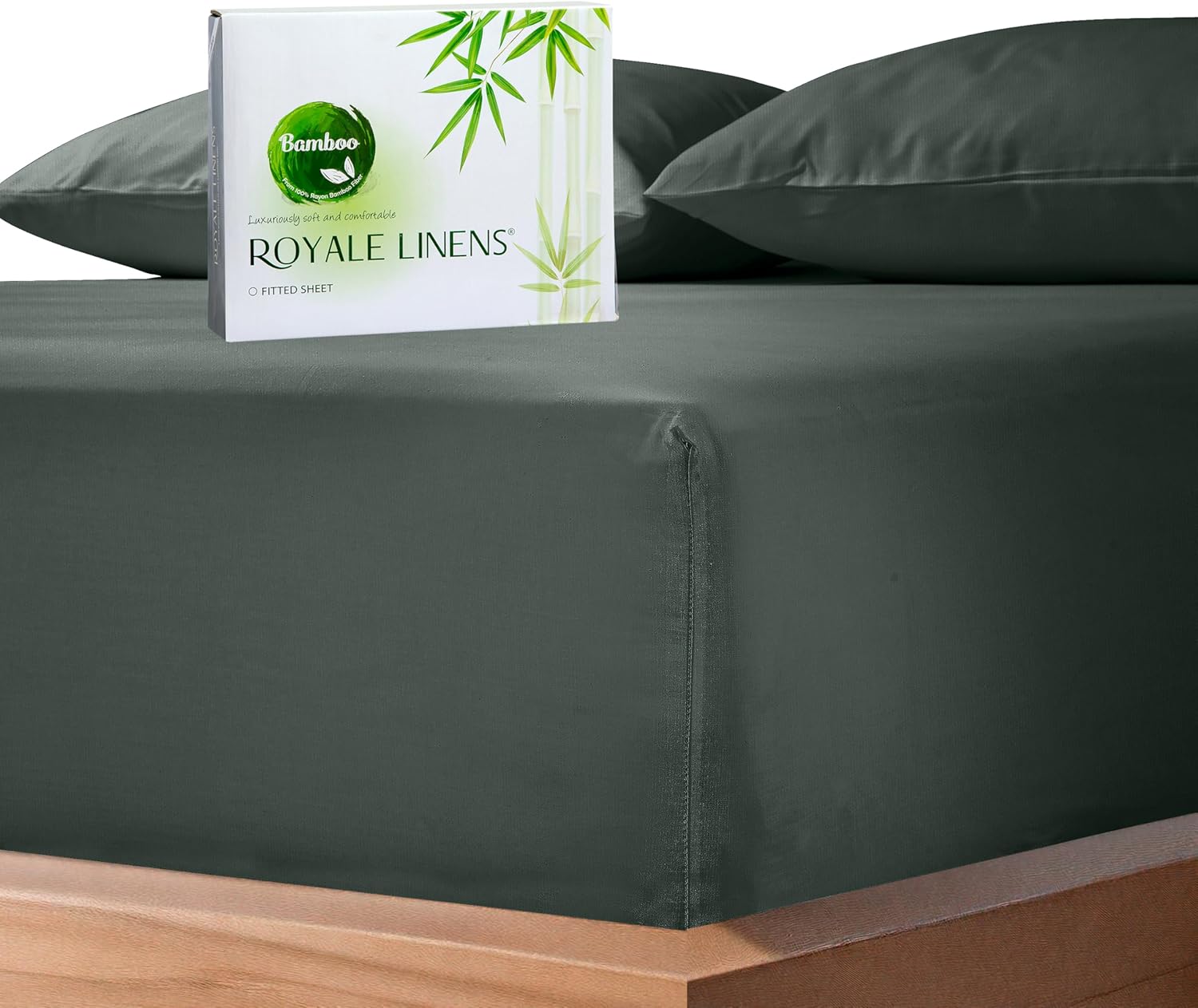 Amazon.com: Royale Linens Bamboo Viscose Fitted Sheet Twin Only - Cooling Twin Size Fitted ...