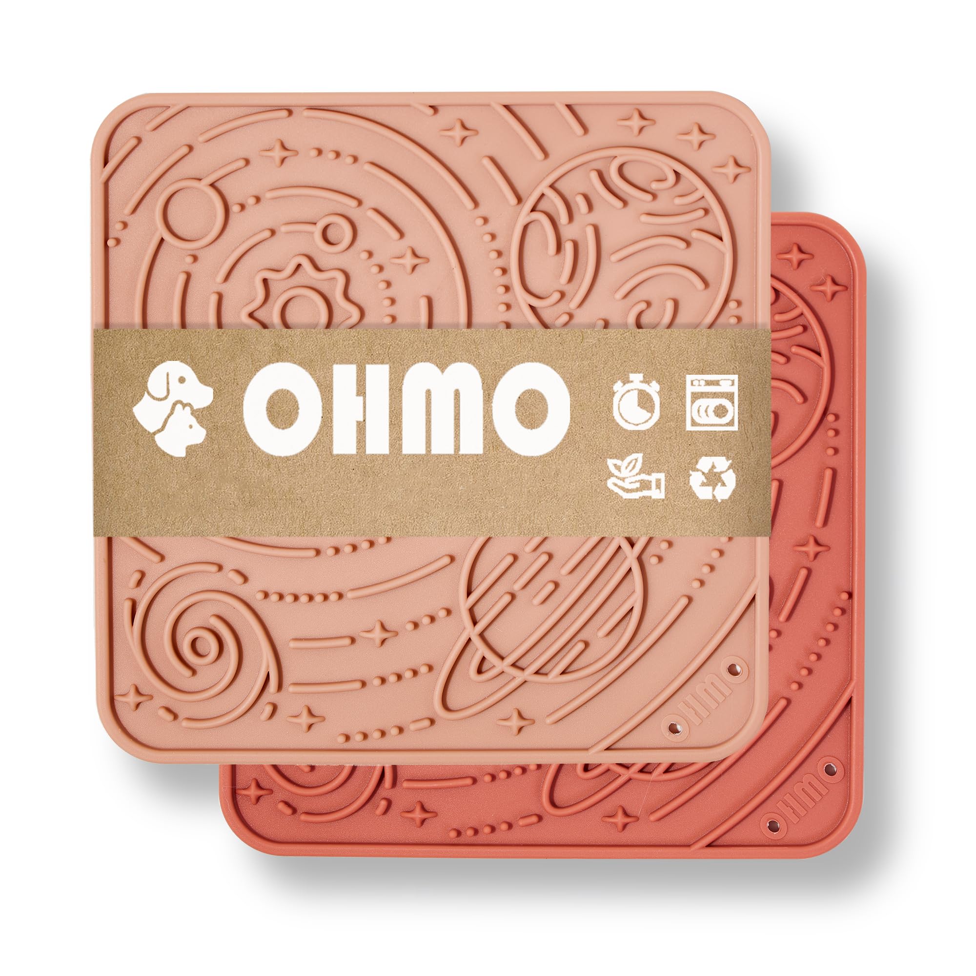 Amazon.com: OHMO Lick Mat for Dogs and Cats(Large, Mars&Coral, 2pcs ...