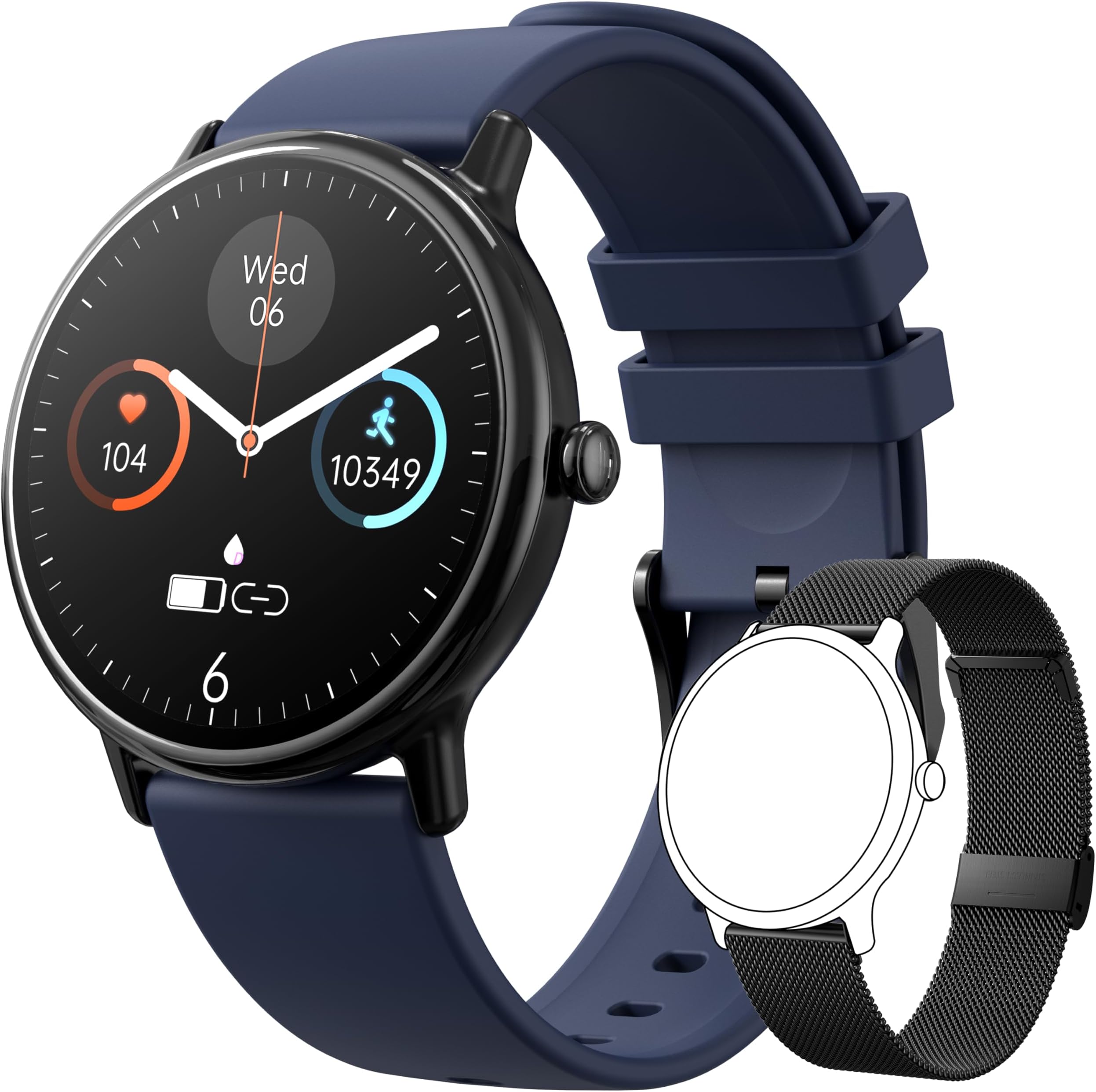 ZONEY Smartwatch Women Men with Bluetooth Call,1.43 Inch AMOLED HD ...