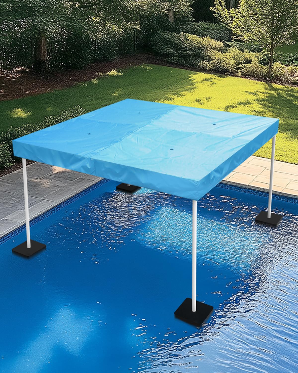 Floating Pool Umbrella - Heavy Duty 6’× 6’× 4' Polyester Oxford Canopy ...