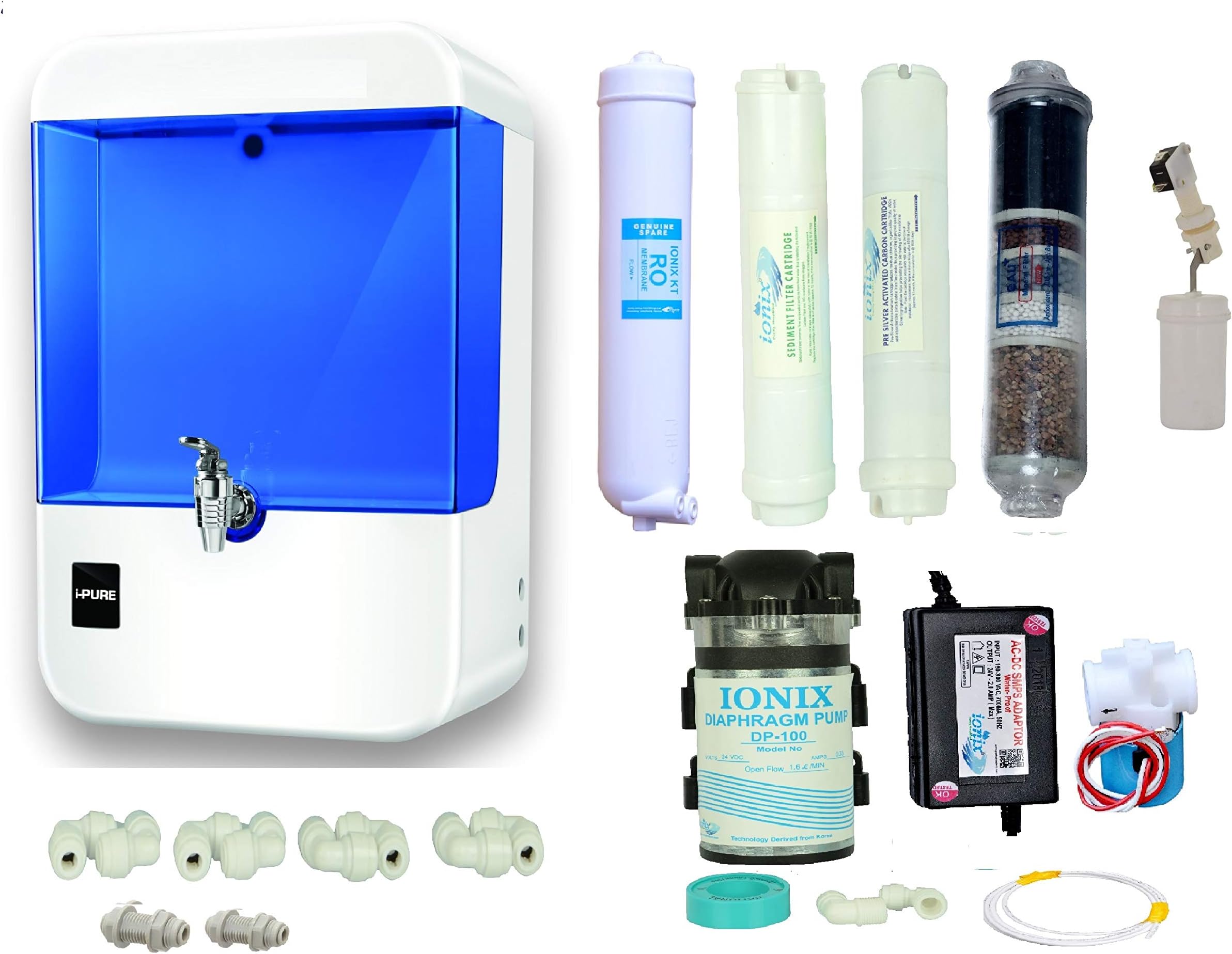 Ionix Full RO Assembling kit with All Spare Parts & RO Cabinet Body,for ...
