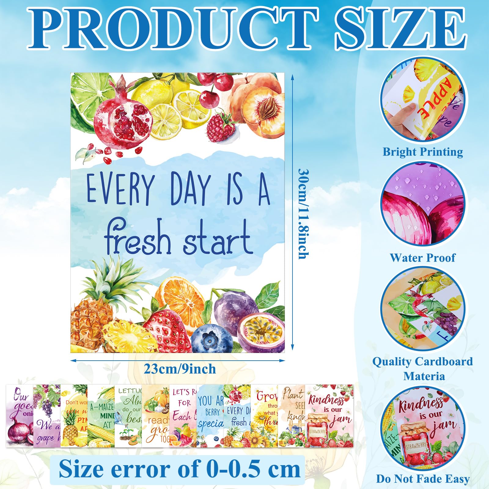 Snapklik.com : 12 Pcs Farmers Market Classroom Poster Set Fruit ...