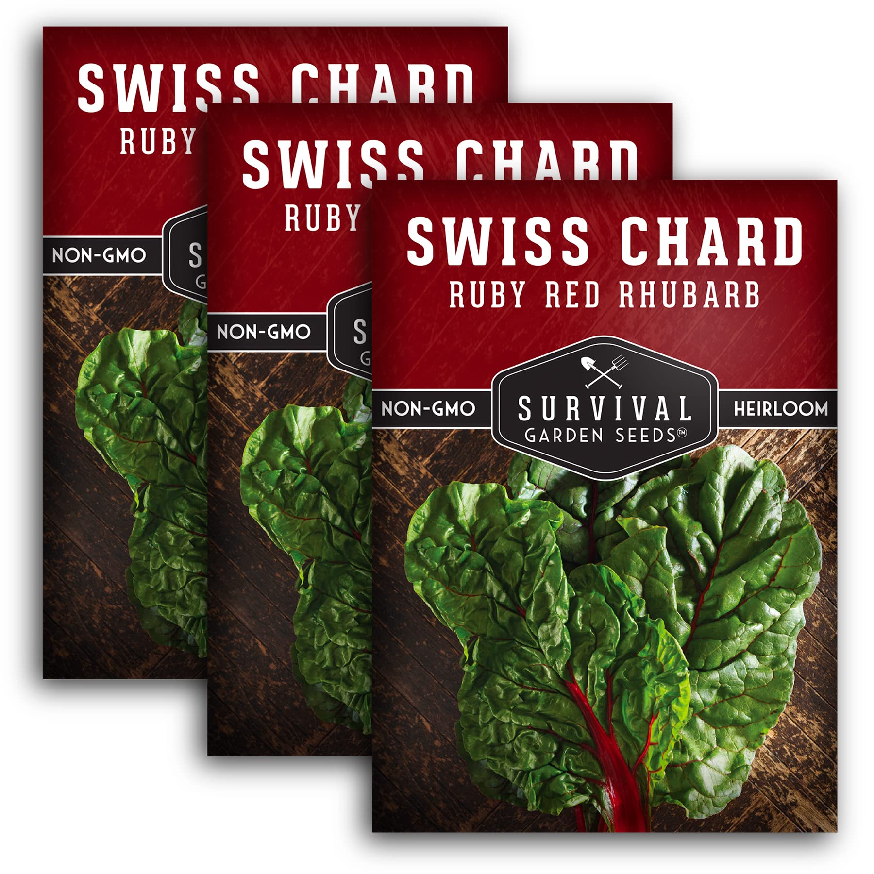 Amazon.com : Survival Garden Seeds - Ruby Red Rhubarb Swiss Chard Seed ...