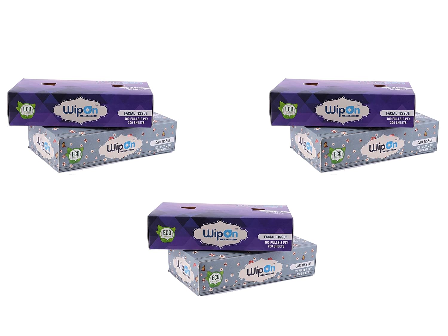 Buy Wipon Face and Car 2 Ply Tissue Paper, Nepkin Box with 200 Sheets ...