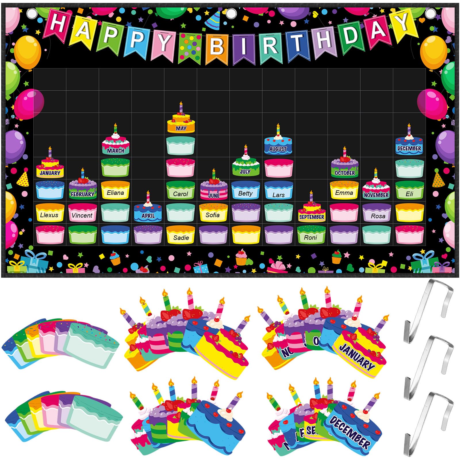 Snapklik.com : Pasimy Happy Birthday Pocket Chart Classroom Reusable ...