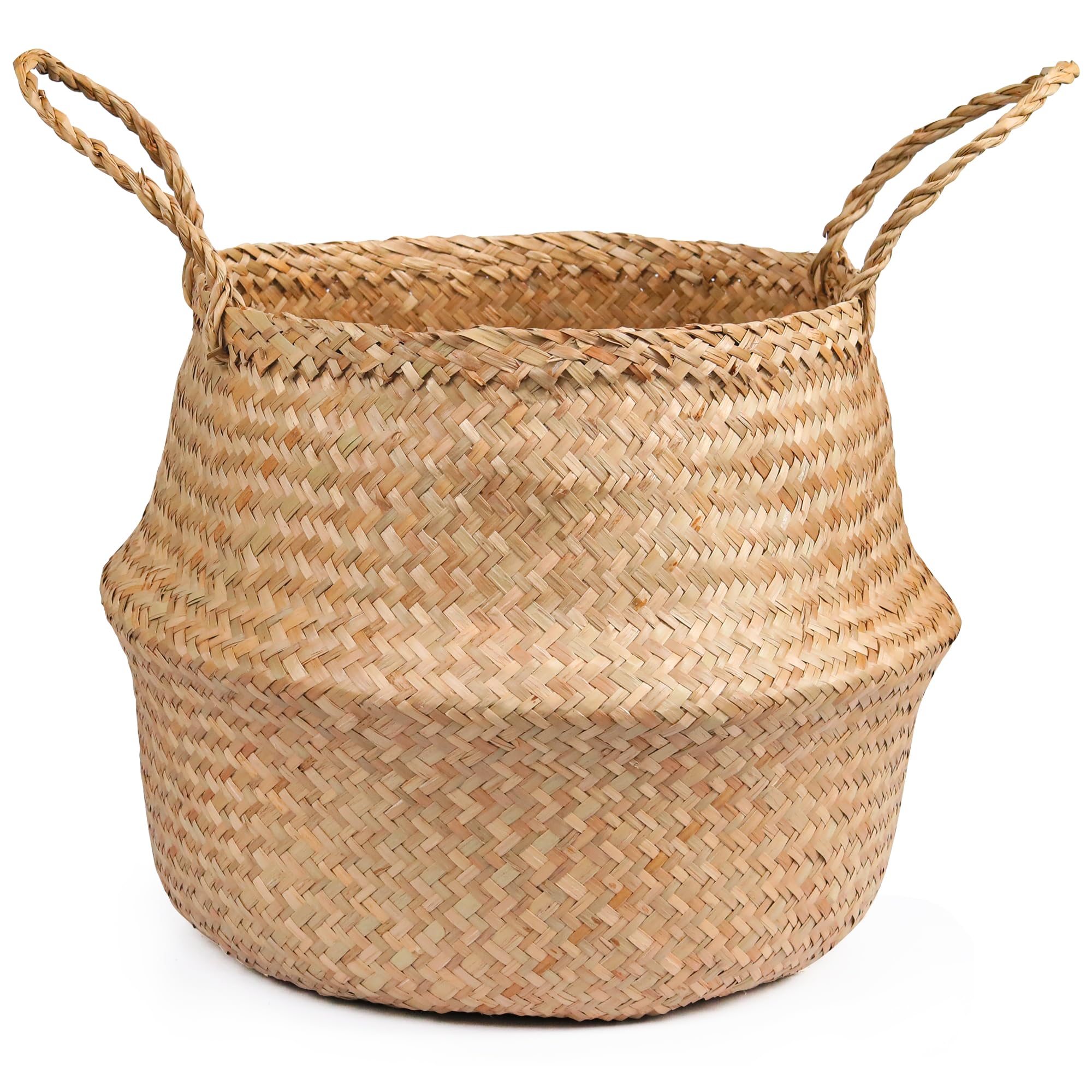Amazon.com : VILSSOVY Seagrass Plant Basket, Wicker Woven Laundry ...