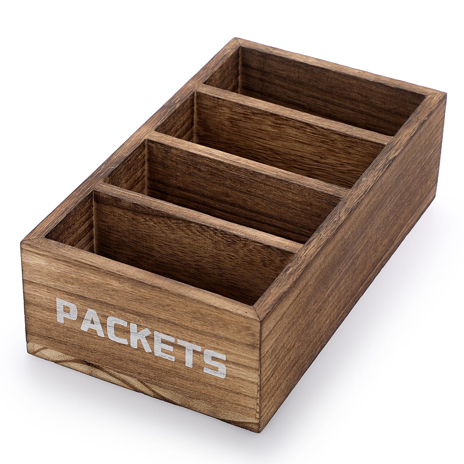 BSTKEY Wood Vintage Seasoning Packet Organizer, Divided Food Packet ...