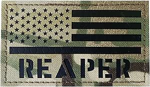 Amazon.com: JUJUPUPS IR American Reaper Flag 2x3.5 USA Tactical Hook and Loop Patch (Multicam ...