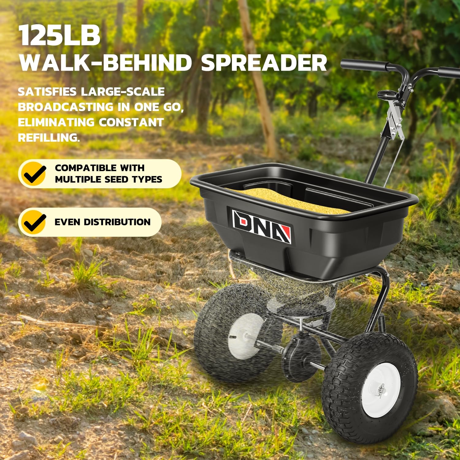 Snapklik.com : DNA MOTORING Walk Behind Push Broadcast Spreader,125 LB ...
