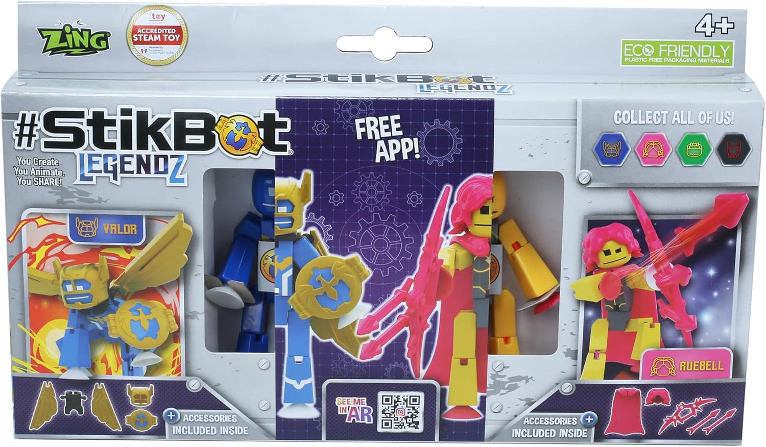 Zing StikBot Legendz 2pk Valor & Ruebell : Amazon.co.uk: Toys & Games