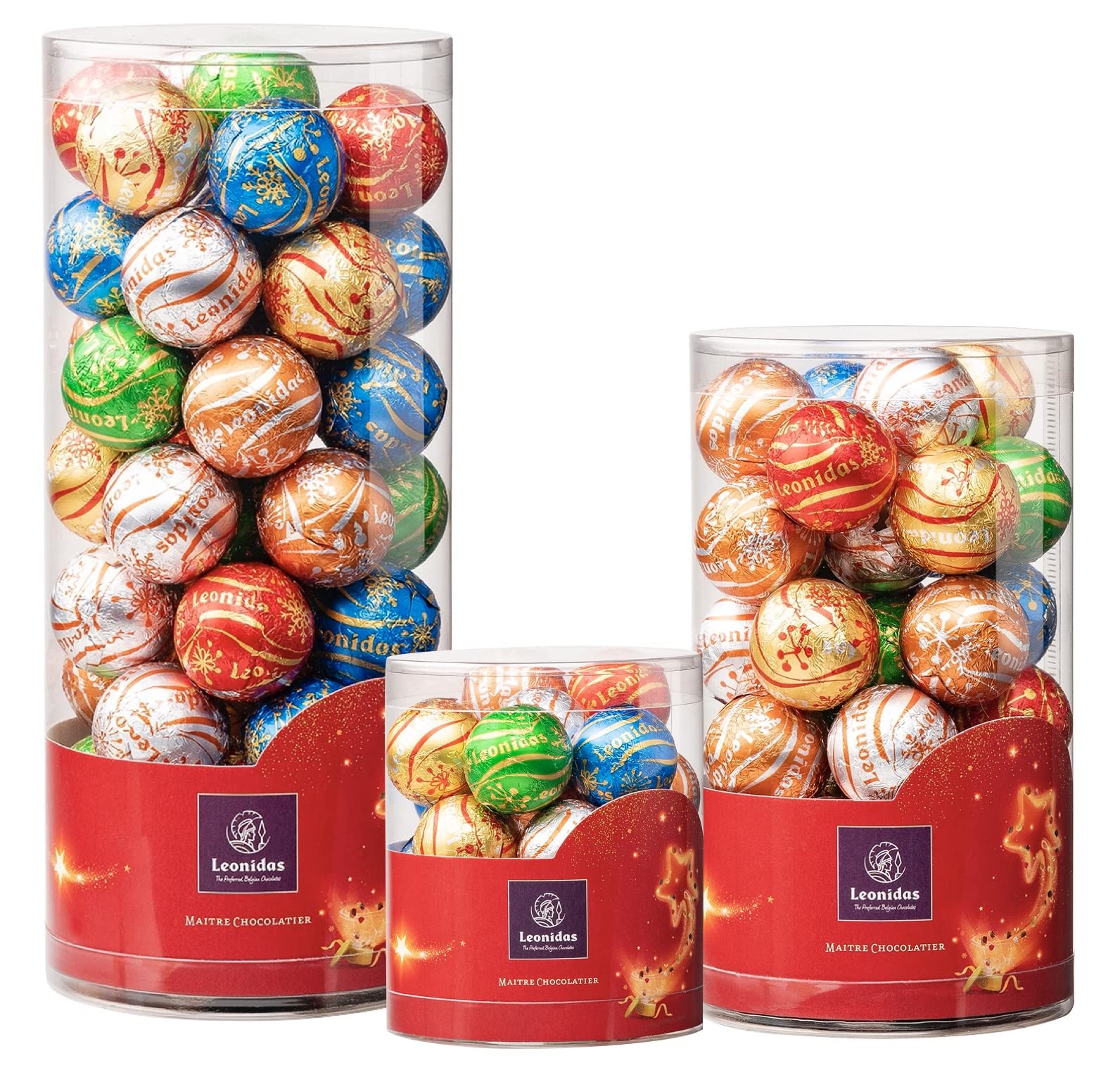 Leonidas Christmas Chocolate Balls, Assorted Belgian Praline Balls ...